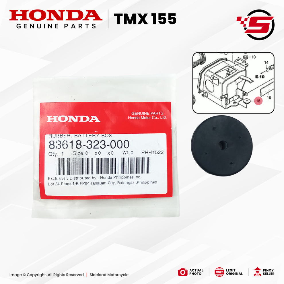 Rubber, Battery Box - TMX 155 - Honda Genuine (83618-323-000 ...