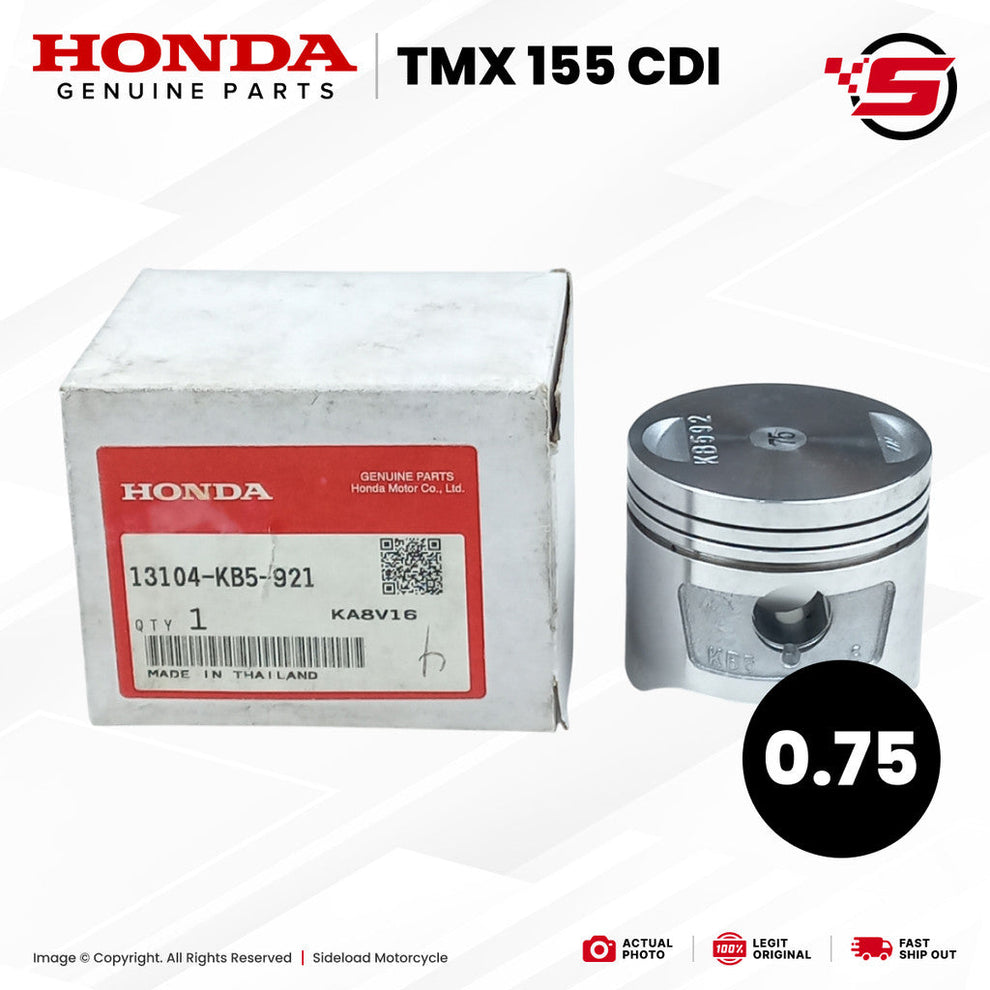 Piston (0.75) - TMX 155 CDI - Honda Genuine (13104-KB5-921) – Sideload ...